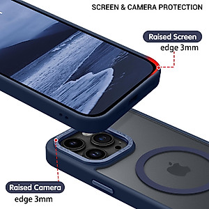 BENTOBEN for iPhone 13 Pro Max Case,[Compatible with MagSafe] iPhone 13 Pro Max Magnetic Phone Case Translucent Matte Shockproof Women Men Protective Cover Case for iPhone 13 Pro Max 6.7",Navy Blue