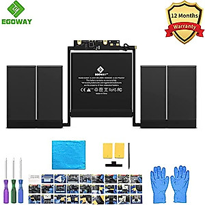 E EGOWAY A1706 Battery, A1819 Laptop Replacement Battery for MacBook Pro 13 inch Touch Bar (Late2016 Mid2017), Easy-to-Install Replacement Battery A1706 with Tools, EMC3071 EMC3163 [11.41V/4320mAh]
