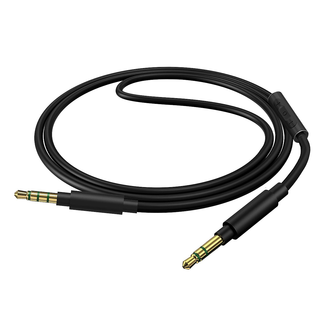 Geekria Audio Cable with Mic Compatible with ATH-M50xBT2 ATH-SR5, Pioneer SE-MS7BT Headphones Cable, 1/8" (3.5mm) to 3.5mm Replacement Stereo Cord with Inline Microphone (4ft/1.2m)