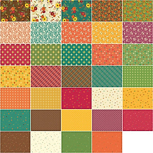 Heather Peterson Autumn Afternoon 5" Stacker 42 5-inch Squares Charm Pack Riley Blake 5-14870-42