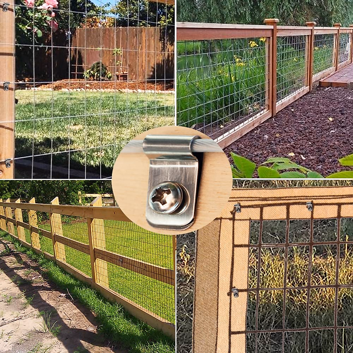 200 Pcs Fence Wire Clamps Agricultural Fencing Mounting Clips, Stainless Steel Wire Clips Cord Clamp for Mount 12-16 Gauge Welded Wire to Wood, Metal or Vinyl Fence