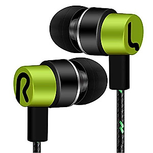 schicj133mm Sell Well Business Style Portable Dual Unit Universal 3.5mm in-Ear Stereo Earbuds,Waterproof Earphone Headphone with Mic for Cellphone,for Workout, Running, Jogging Green