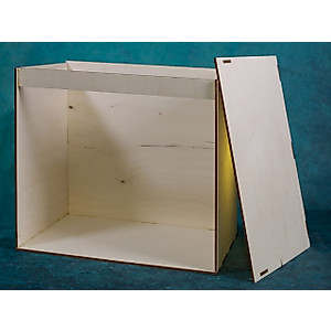 RPFAB LLC, KISS Simple Triple Wide (KTW) Book Nook Kit, Wooden Diorama Project, Model DIY Dollhouse, Bookend Book Nook Building with LED Light, Gift for Birthdays, Christmas, Holiday, USA Made