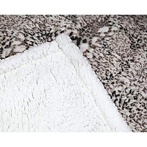 Marquess Hooded Throw Robe Wrap Ultra Soft Plush Coral Fleece & Sherpa Wearable Blanket with 2 Pockets Print Chic Lifestyle Gift 51 x 71'' (Beige Point)