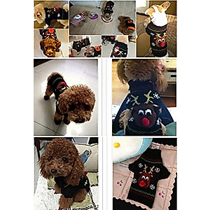 BOBIBI Dog Sweater for Christmas Cartoon Reindeer Pet Cat Winter Knitwear Warm Clothes