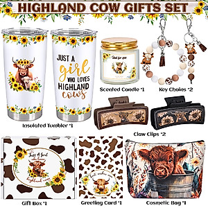 POMINEL Highland Cow Gifts, Highland Cow Gifts Set for Women Girls