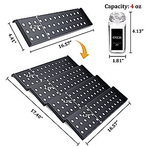 Churboro Spice Drawer Organizer with 36 Spice Jars, 3 Types of Spice Labels, Funnel, Chalk Pen- 4 Tiers Spice Rack Organizer Insert for Kitchen Drawer, Drawer Seasoning Rack, Large