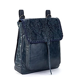 the sak womens Ventura Convertible Backpack in Leather, Indigo Floral Embossed, One Size US