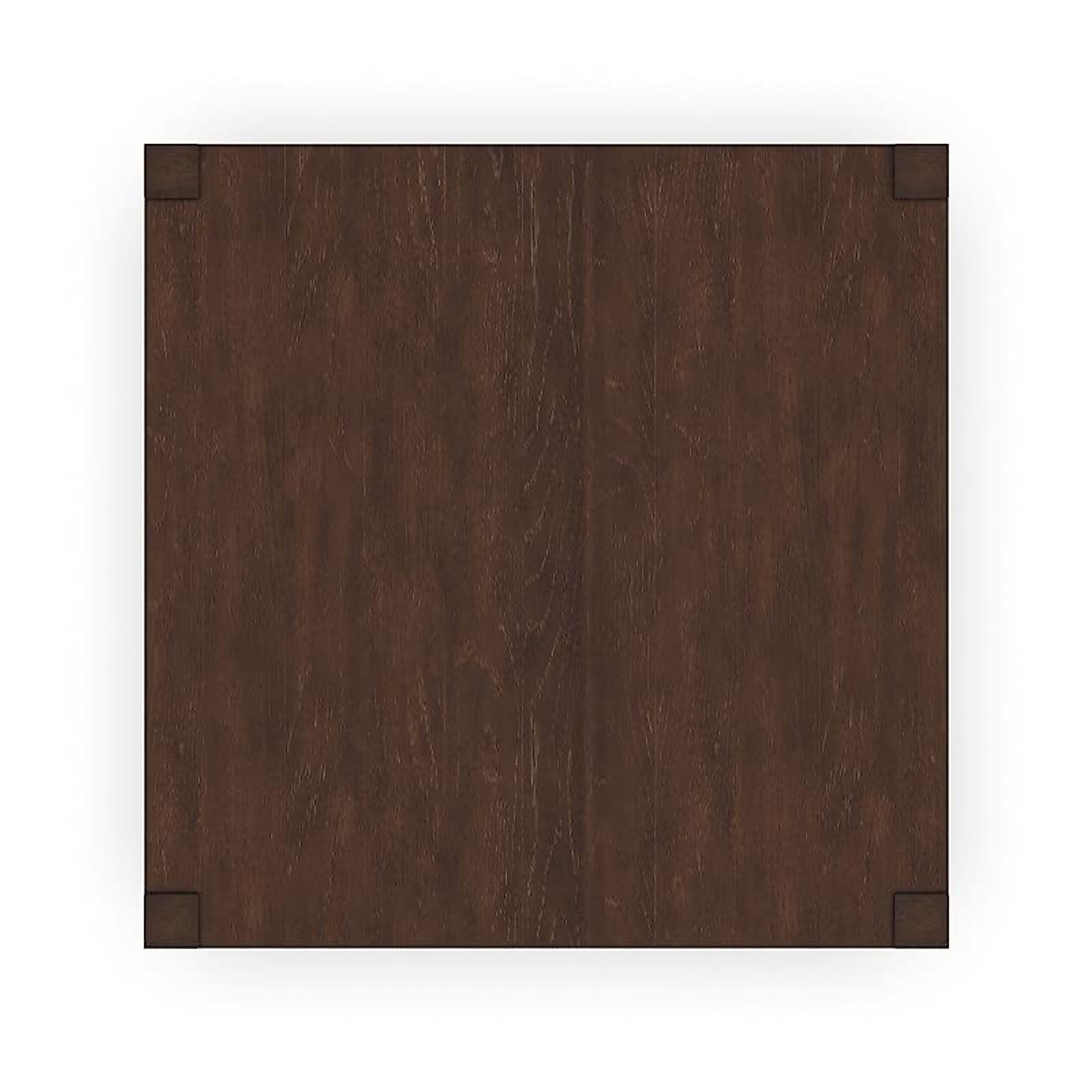 BOWERY HILL Transitional Brown Rustic Square Coffee Table with Casters