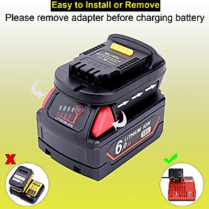 Biswaye Adapter Compatible with DeWalt 20V Max Tools, Compatible with Milwaukee M18 18V Battery to Replacement for DeWalt 20-Volt Battery, ML18DL 20V to 18V Battery Adapter Converter