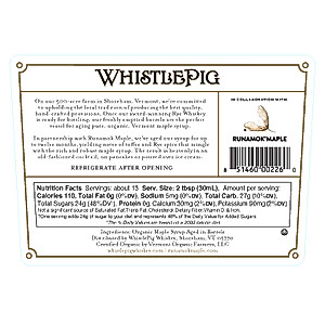 Runamok Maple & WhistlePig Organic Rye Whiskey Barrel-aged Maple Syrup 375 ml | 12.7 FL oz