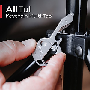 KeySmart Keychain Multitool - Bottle Opener Keychain TSA Approved, 16-in-1 Multifunction Key Shaped Pocket Multi-Tool, Keychain for Men Gift - AllTul Ghost