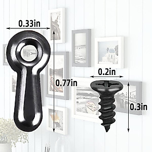 160-Piece Metal Picture Frame Set with 160 Screws, Turn Button Fasteners, Black Frame Hardware, Hanging Hangers for Photos, Crafts, Posters