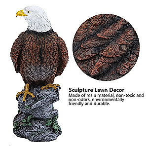 plplaaobo Resin Eagle Statue, Garden Eagle Animal Bird Art Decor Sculpture Outdoor Statue Decor for Pathway Patio Yard and Lawn
