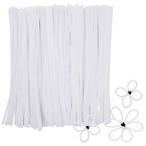 400 Pieces White Pipe Cleaners Chenille Stems (6 mm x 12 inches) DIY Art Creative Craft Decorations