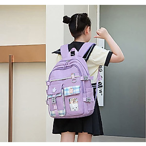 Backpacks, Girls School Large Capacity Waterproof Backpacks, Cute Black Fashion Backpacks(Black)…