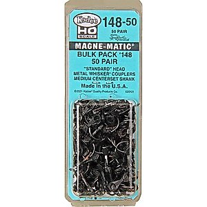 Kadee #148-50 Bulk Pack -50 Pair #148 Whisker Metal Couplers - Medium HO Scale