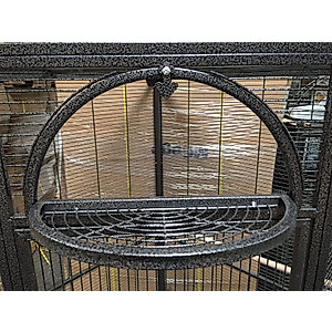 64" Extra Large Corner Flight Bird Parrot Cage for Cockatiel Parakeet Budgies Parrot with Around Metal Seed Skirts, Tight 1/2-Inch Bar Spacing (BlackVein)