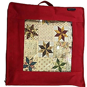 Yazzii Quilt Block Showcase Bag - Portable Storage Bag Organizer - Multipurpose Storage Organizer for Sewing Projects, Fabric Pieces, Quilt Blocks, Appliques, Stitcheries & More.-Red