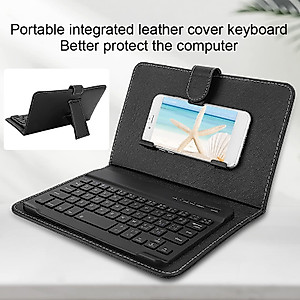 Yitre with Protective Leather Cover Portable Keyboard, Thai Language Keyboard, Easy Operation for Phone Screen with 4.5-6.8 Inch for Thailand Native People