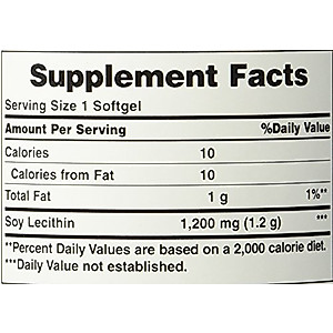 Puritan's Pride Soy Lecithin 1200 Mg, 250Count