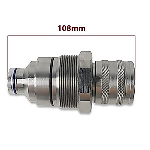 MIKODA 7246802 AT406475 Hydraulic Female Flat Face Quick Coupler Skid Steer Φ48mm Thread, Compatible with Bobcat John Deere Skid Steer Loader 318E 319E 320E 323E 326E 328E 329E 332E