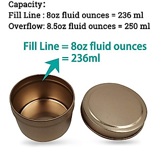 NRANSON Candle Jars for Making Candles, 24 Pack Metal Candle Tins with Lids, DIY Candle Containers for Candle Making, Arts & Crafts, Storage & More (Rose Gold, 8OZ)