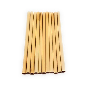 EcoAmiga Bamboo Straw, 8 Inch Reusable & Biodegradable Organic Bulk Straws – Great Ecological Alternative to Plastic Straws (Reed)