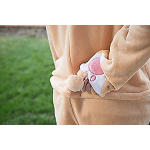 Nayothecorgi Super Soft Corgi Flannel Pajamas – One Piece Pajamas – Corgi Costume Cotton Onesies – Large Dog Onesie –Unisex Onesies Adults - Comfortable & Stylish Corgi Gifts For Dog Lover Orange