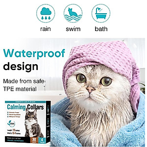 YAIOUTIY 4 Pack Calming Collar for Cats, Cat Pheromone Calming Collar, Water-Resistant & Adjustable Cat Calming Collar Fits Cats Make Cat Relaxed (Multicolor)