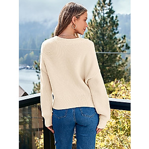 LILLUSORY Women's Cropped Cardigan Oversized Button Sweaters 2025 Fall Trendy Knit Dressy Fashion Outfits Apricot S