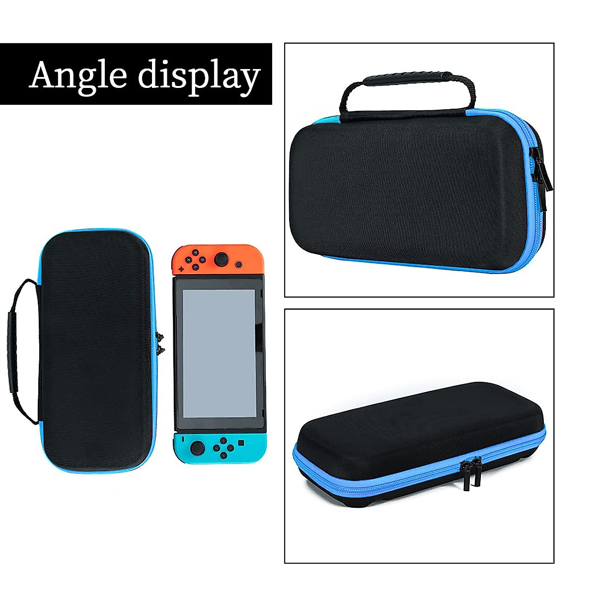 Widfre Carry Case for Nintendo Switch Console & Accessories, Hard Travel Case Compatible with Switch, Portable Carry Case with Handle, Dual Zippers, Bag for Game Storage Accessories