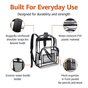 Amazon Basics School Backpack, Clear, School Backpack