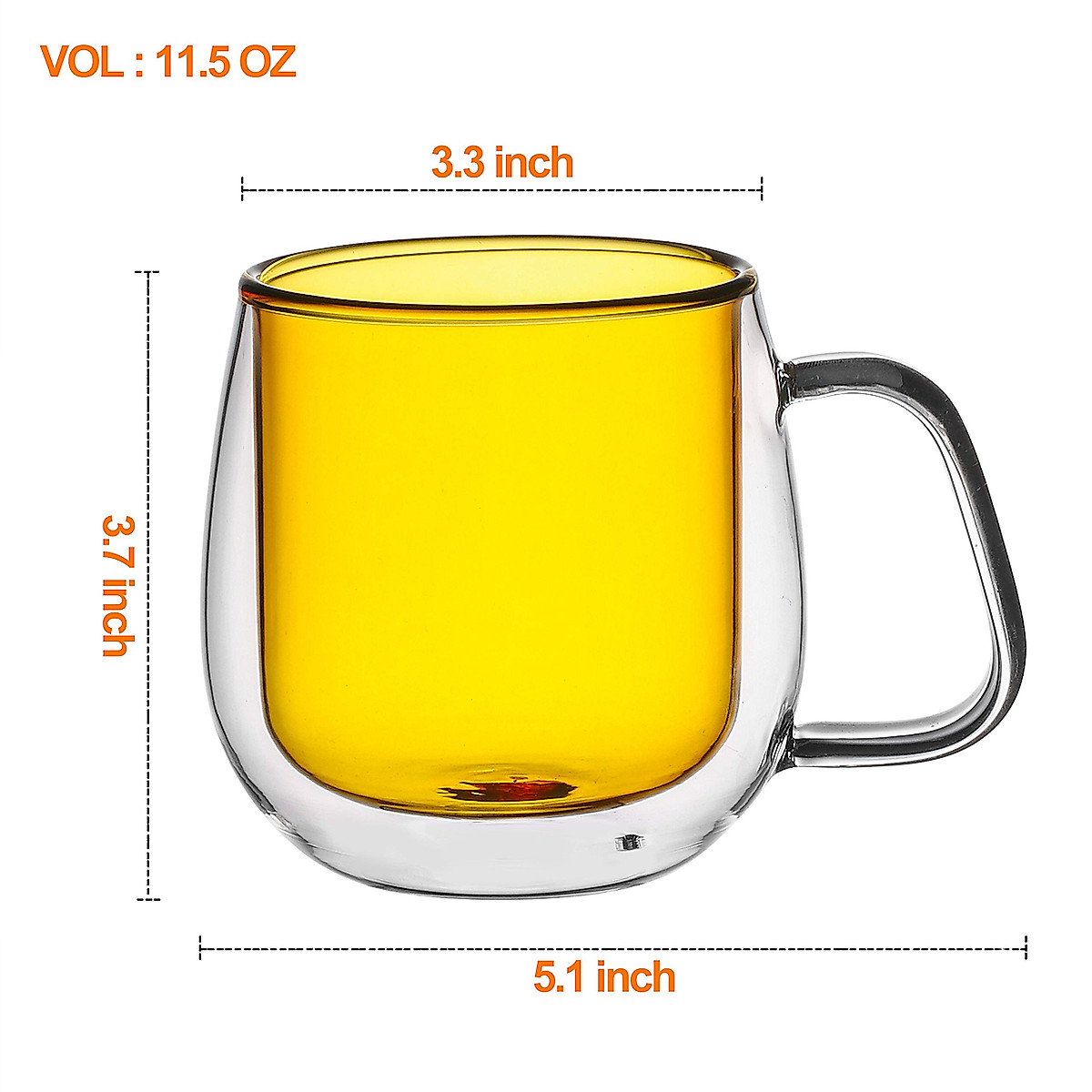 Hyperspace Double Wall Insulated Color Cups - Coffee Cup, Coffee Mug, Latte Mug, Tea Cup, Set of 4