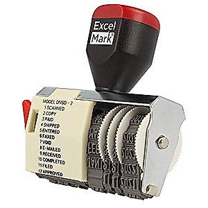 ExcelMark 12 Phrase Dater Rubber Stamp