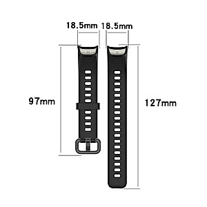 Huawei Band 4 & 5i Soft Silicone Waterproof Adjustable Sport Watch Strap Replacement Wristbands (Black)