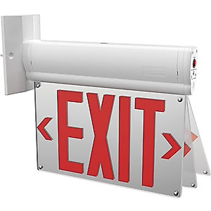 Lithonia Lighting BE W R UM M2 BE Basics Edge-Lit Exit Sign, White with Red Letters, Universal Mount