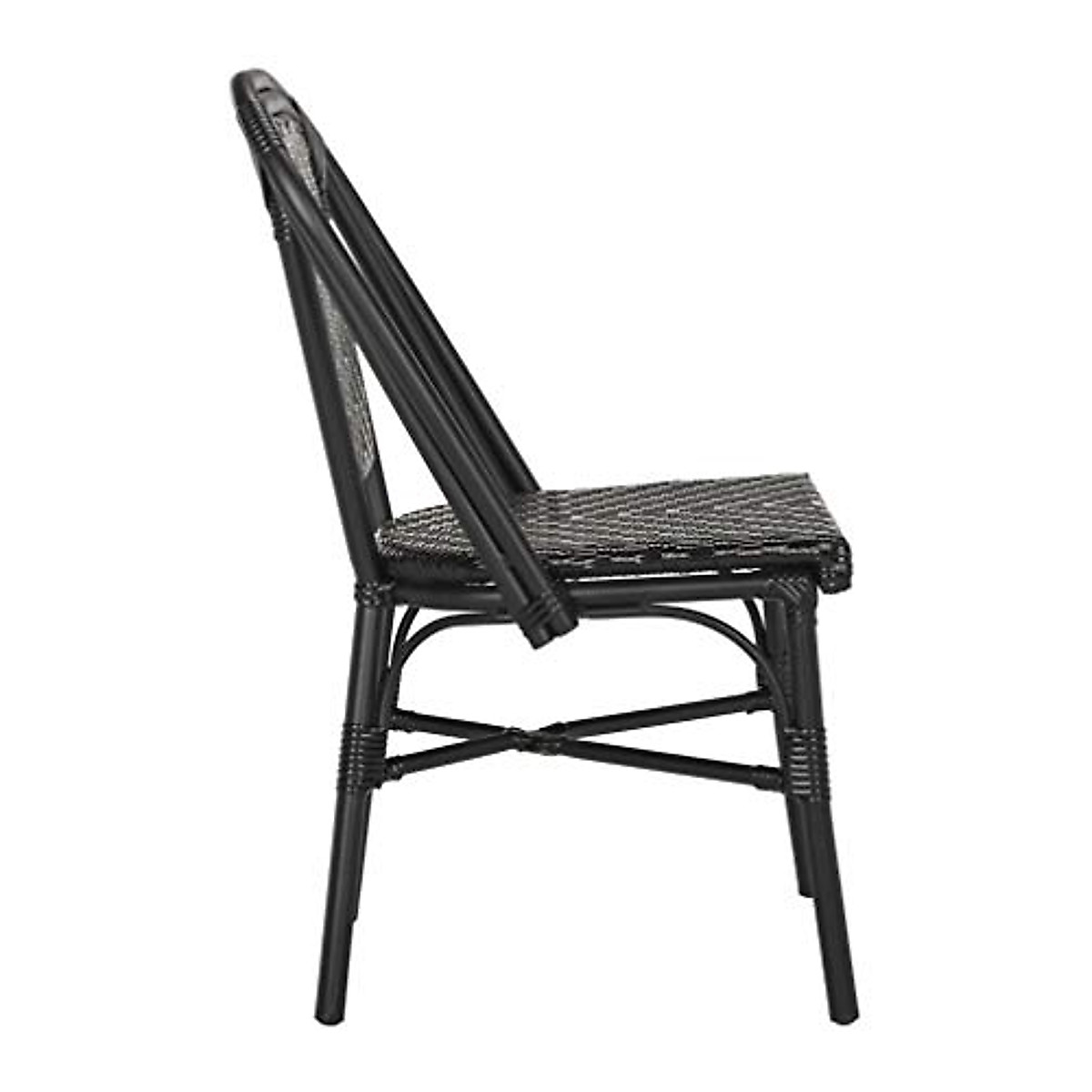 Safavieh PAT4013A-SET2 Outdoor Collection Daria Black Stacking Side Chair