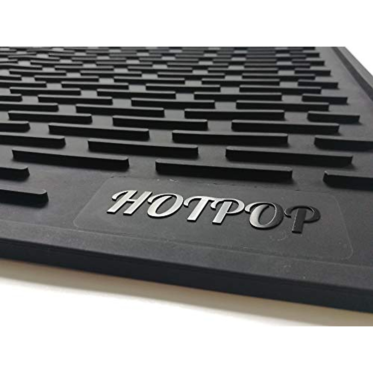HOTPOP Medium (16"x12") Super Sturdy Silicone Dish Drying Mat and Trivet, Dishwasher Safe, Heat Resistant, Eco-Friendly (Black)