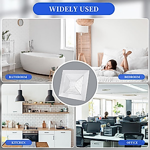 Mkhaslri 4 Pcs Exhaust Bathroom Ceiling Fan 9 x 9 Inch Grille with Springs Plastic Replacement Vent Cover Wall Mount Bathroom Fan Cover Replacement Parts for Square Ceiling for Ventilation Fan