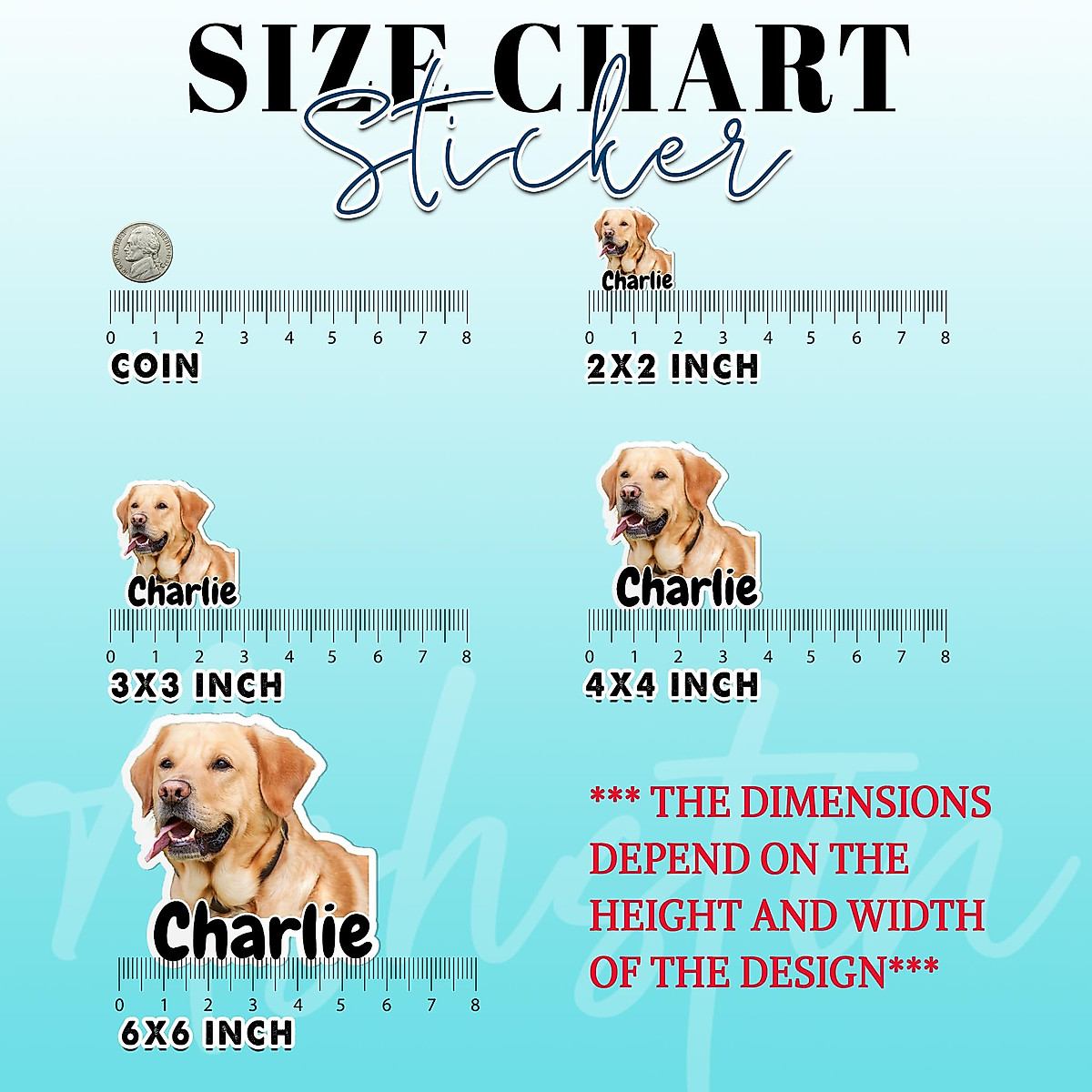 Personalized Pets Photo Sticker Custom Your Own Pet Dog Cat Photo Text Name Images Customized Vinyl KissCut Sticker Water-Resistant Laptop Phone Guitar Water Bottle Bumper Stickers Decals Gifts Idea