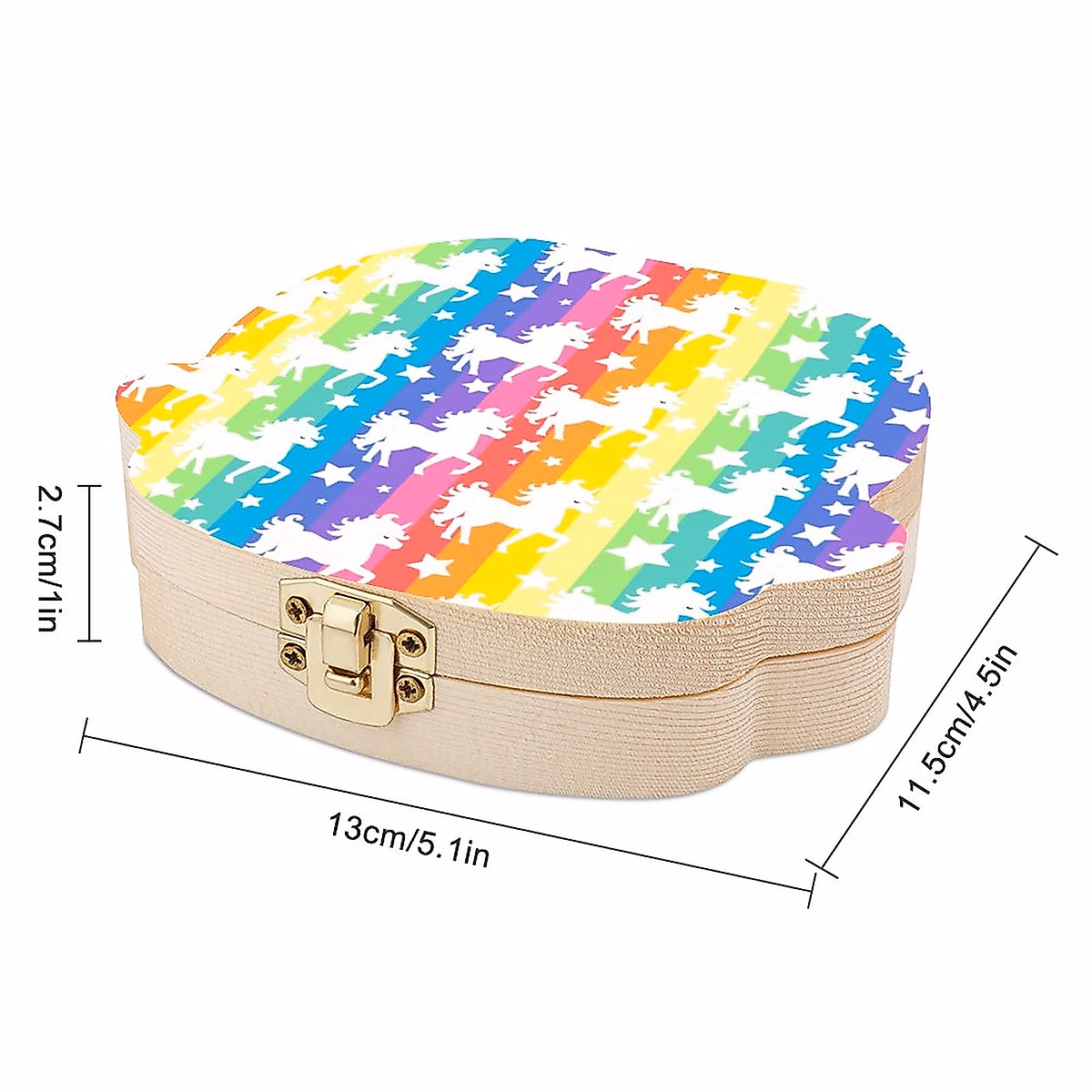 SUNYION Unicorn Baby Tooth Box Holder Keepsake Wooden Kids Tooth Fairy Boxes For Lost Tooth Boys Girls Children Cute Tooth Container Baby Birthday Gift