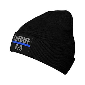Sheriff K-9 Thin Blue Line Beanie Hat Knit Hat Cap Warmth for Men Women Hat