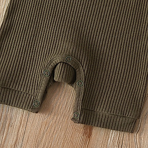 RELABTABY Newborn Baby Boy Girl 2 Pack Romper Unisex Infants Summer Solid Button Onesie Jumpsuit Outfits Clothes