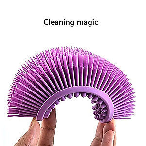 INGVY Dry Brushing Body Brush Soft Silicone Body Brush Wash Bath Shower Exfoliating Skin Bath Shampoo Massage Brush Supplies (Size : Pink)