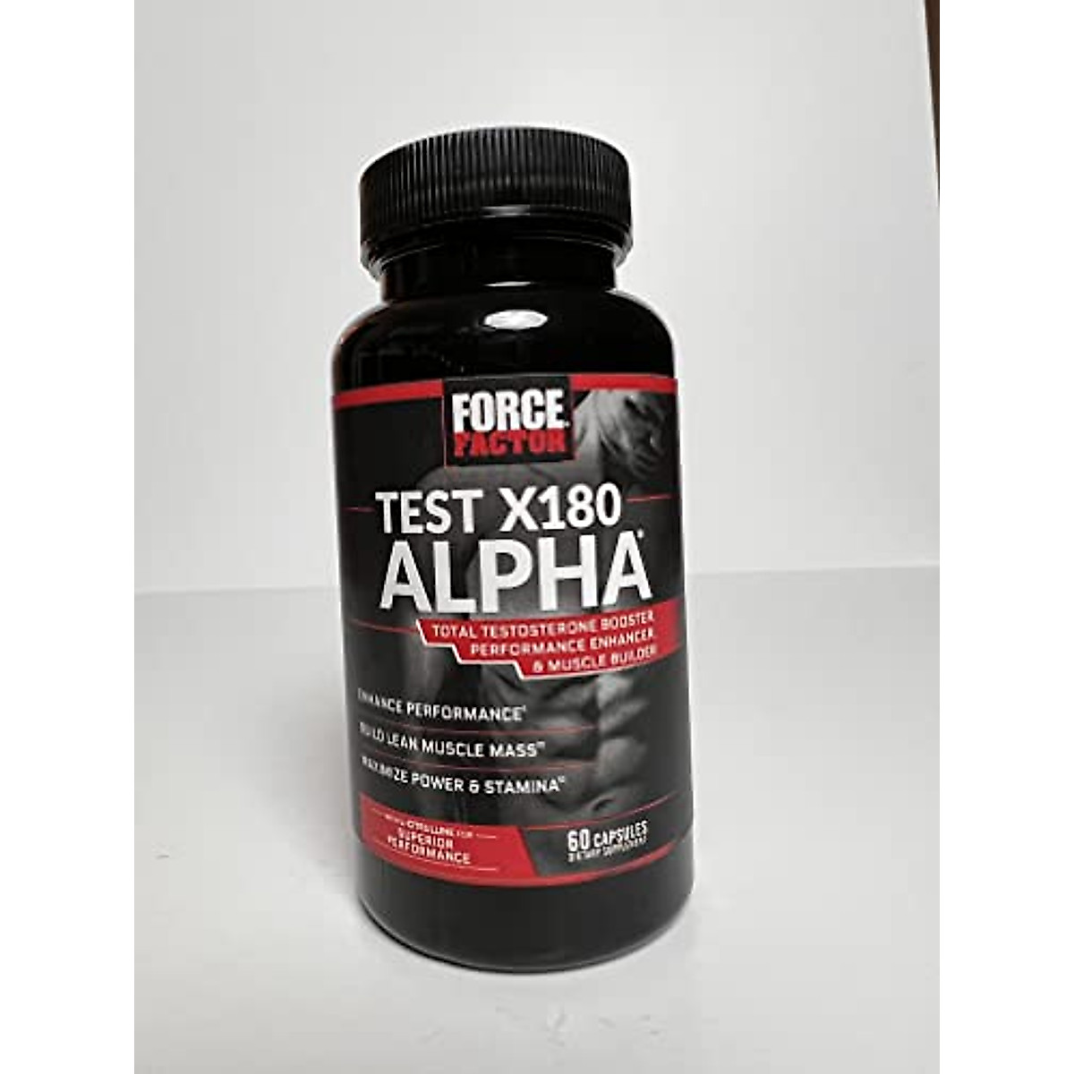 Force Factor Test X180 Alpha, Testosterone Booster for Men, Testosterone Supplement with L-Citrulline to Help Build Muscle and Strength, Boost Nitric Oxide for Performance, 60 Count (Pack of 2))