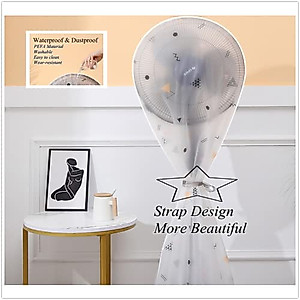 Howkes Fan Dust Cover Waterproof Dustproof Fan Cover Washable Standing Round Fan Sleeve proof Fan Protective Cover Dustproof & Moisture-Proof for Household Outdoor Pedestal Cover Fans (Flame bird)