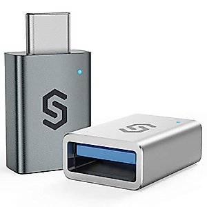 SYNCWIRE USB C to USB Adapter (2 Pack), USB Type-C to USB 3.0 (Female) Adapter, Thunderbolt 3 to USB Adapter Compatible with MacBook Air 2020/MacBook 12 inch/iPad Pro 2020 and More, Grey+Silver