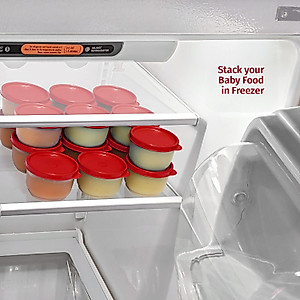 SIGNORA WARE Reusable Plastic Food Storage Containers 8 pack – 4 oz. Stackable Airtight Leak proof Food Containers for Snacks, Nuts, Baby Food, Picnics, Food Prep,Salad Dressing - BPA Free