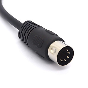 GLHONG MIDI Splitter Cable, MIDI 5 Pin DIN Plug Male to 2 DIN Female Smartphone AUX Headphone Stereo Jack Adapter Y Input Cable for MIDI Keyboard, Electric Piano, Synthesizer, MIDI Guitar